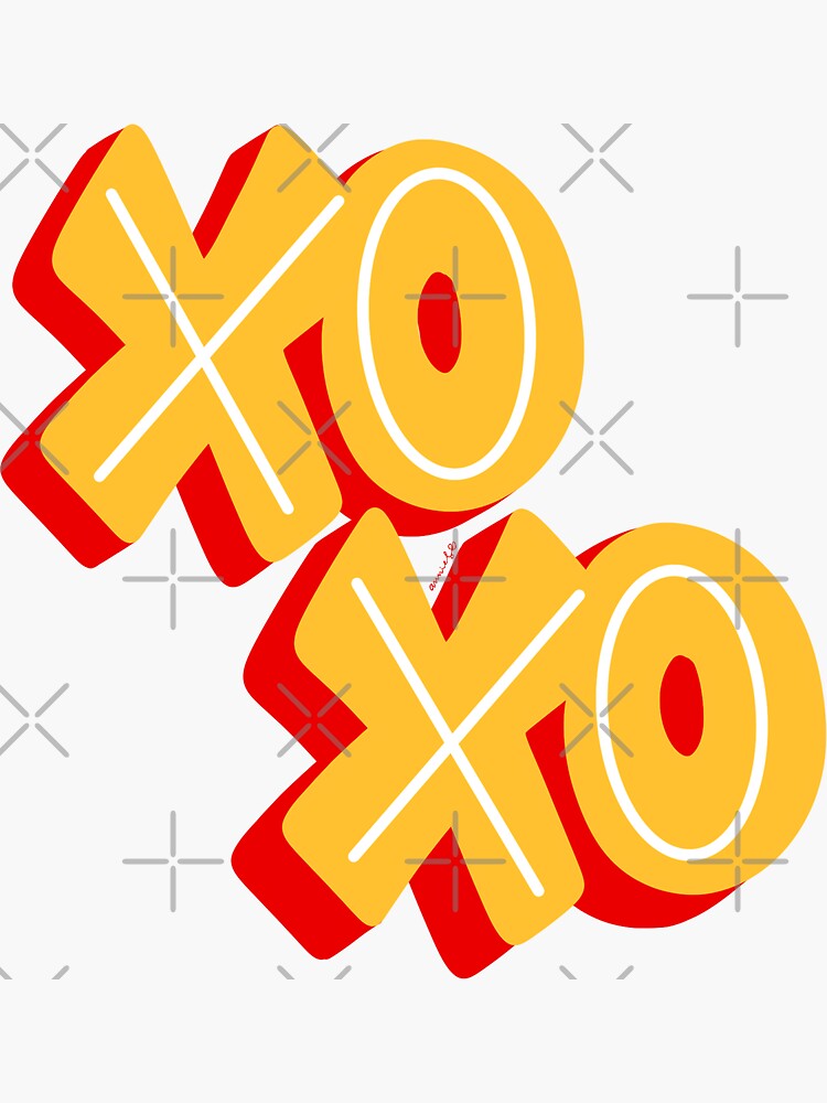 "XOXO Red and Yellow" Sticker by annieebroo | Redbubble