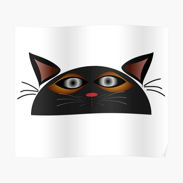 "Peeping Tom cat" Poster by DesireToDesign | Redbubble