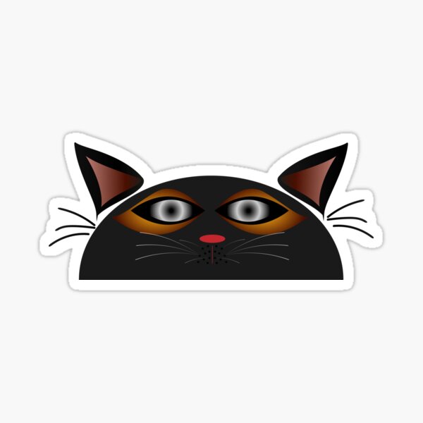 "Peeping Tom cat" Sticker by DesireToDesign | Redbubble