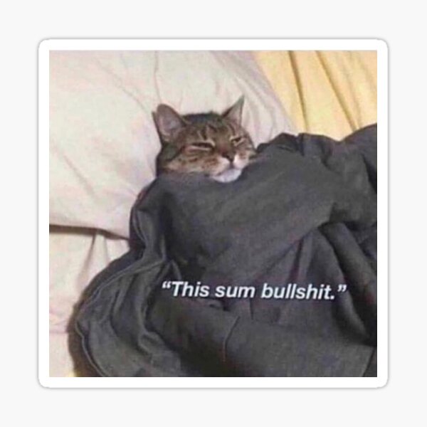 "tired cat" Sticker for Sale by lsindhi21 | Redbubble