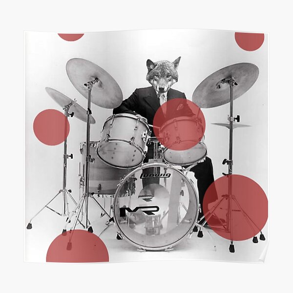 "Wolf Drummer" Poster for Sale by Rocket-To-Pluto | Redbubble