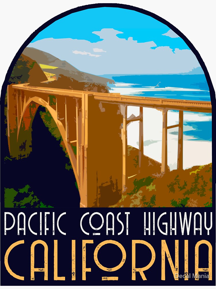 "Pacific Coast Highway Decal" Sticker for Sale by zsonn | Redbubble