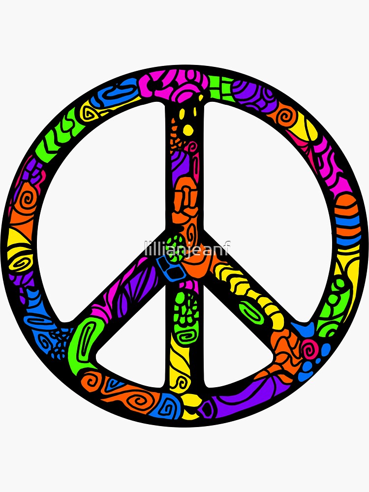 "black light 70s peace sign" Sticker for Sale by lillianjeanf | Redbubble