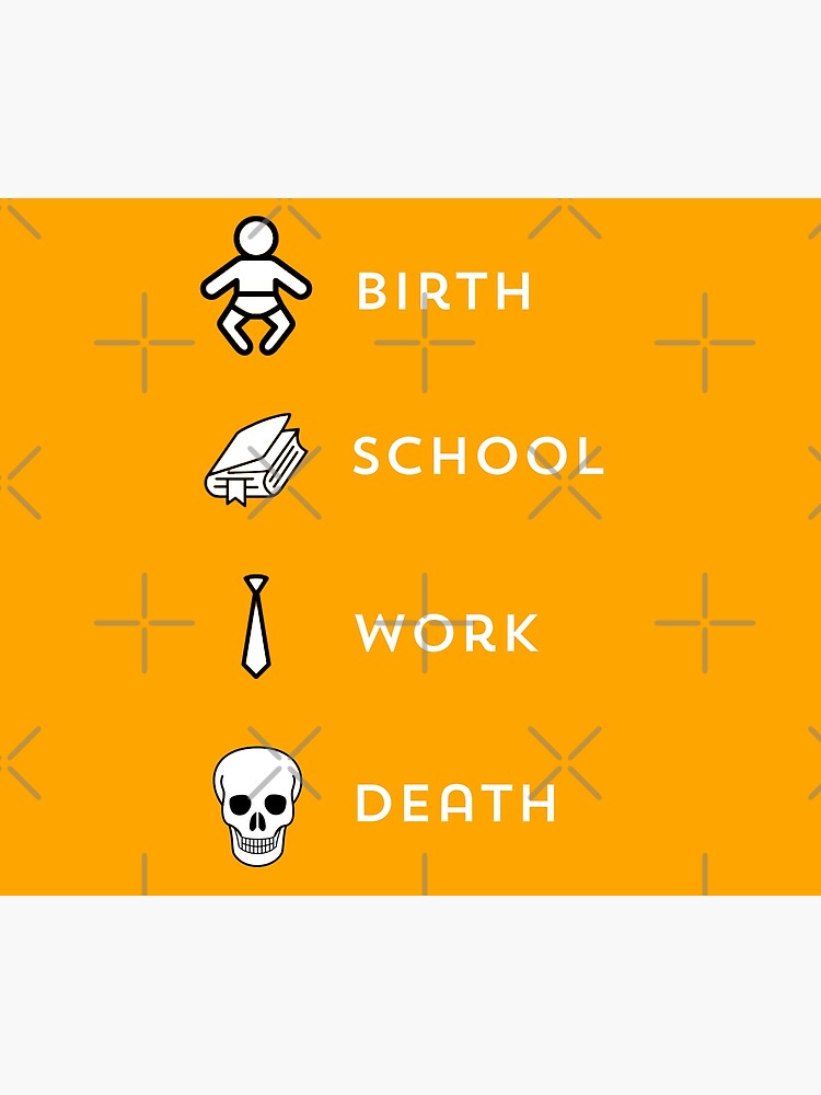 "Birth School Work Death" Poster by itsrturn | Redbubble