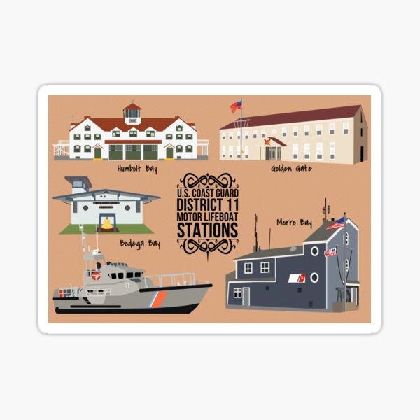 "Coast Guard D11 Motor Lifeboat Stations" Sticker for Sale by ...