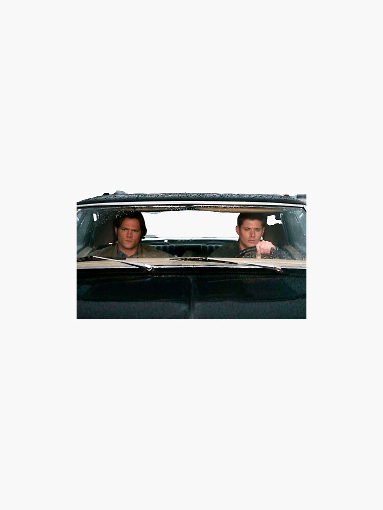 "Sam and Dean in Impala " Sticker for Sale by ridewithreedus | Redbubble