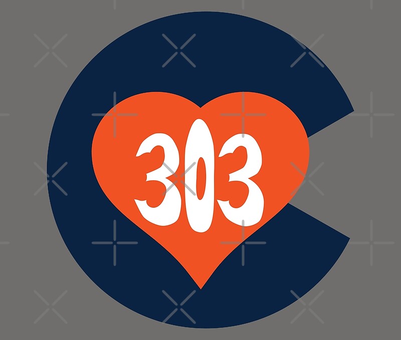 "Hand Drawn Colorado Heart Flag 303 Area Code Broncos" by itsrturn ...