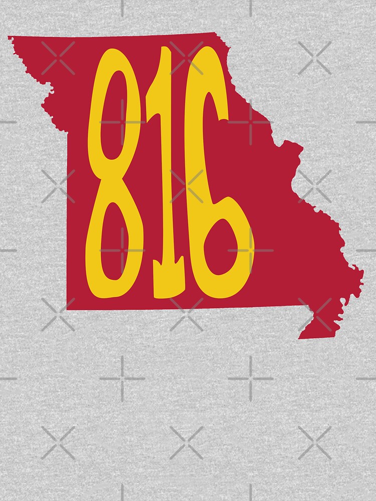 "Hand Drawn Missouri State 816 Area Code Red Gold" T-shirt for Sale by ...
