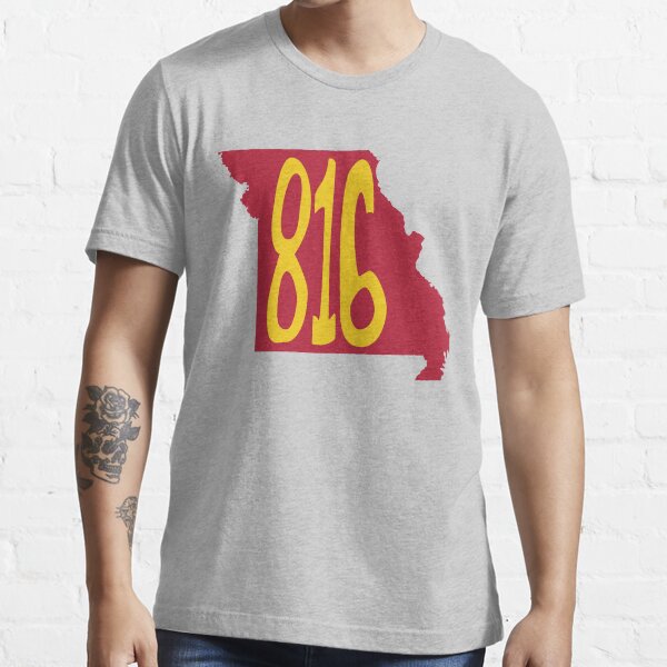 "Hand Drawn Missouri State 816 Area Code Red Gold" T-shirt for Sale by ...