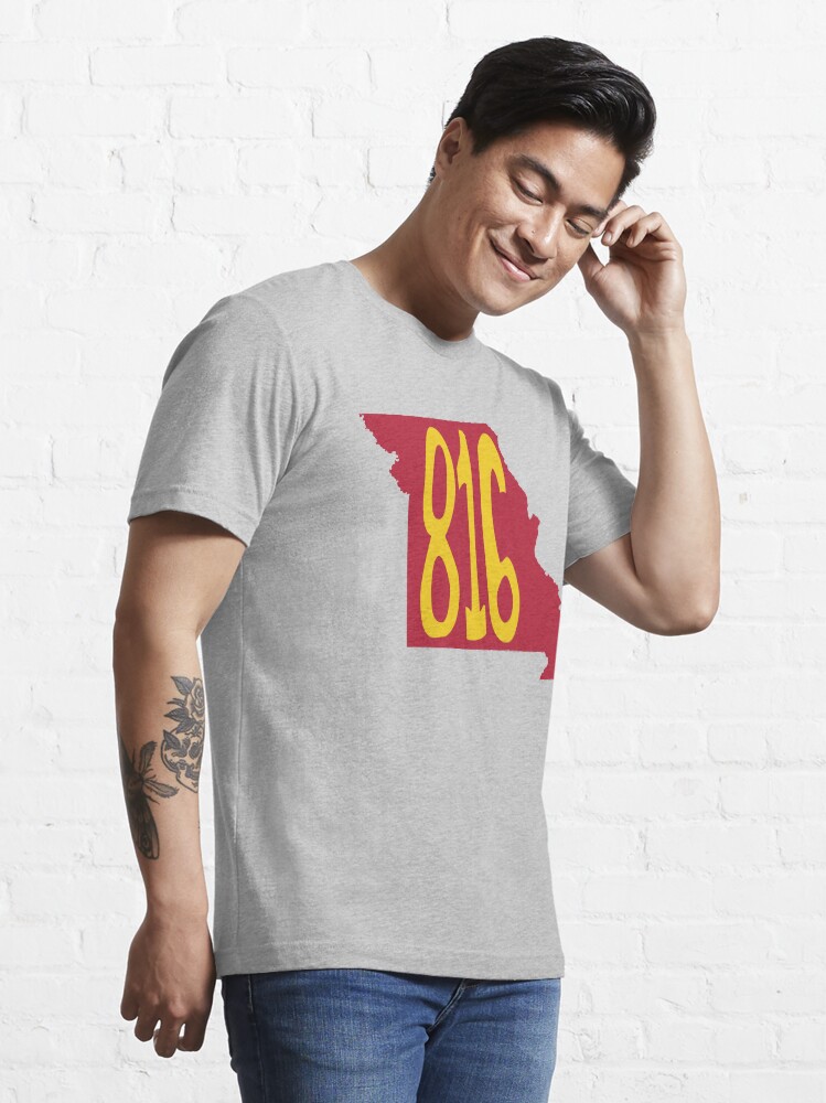 "Hand Drawn Missouri State 816 Area Code Red Gold" T-shirt for Sale by ...