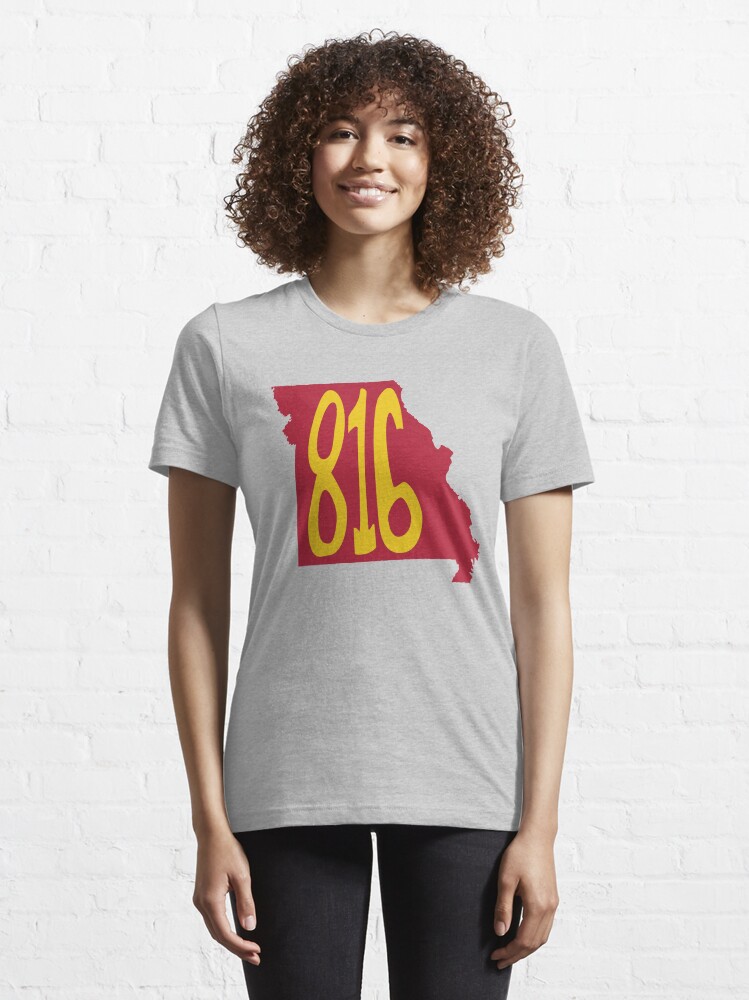 "Hand Drawn Missouri State 816 Area Code Red Gold" T-shirt for Sale by ...