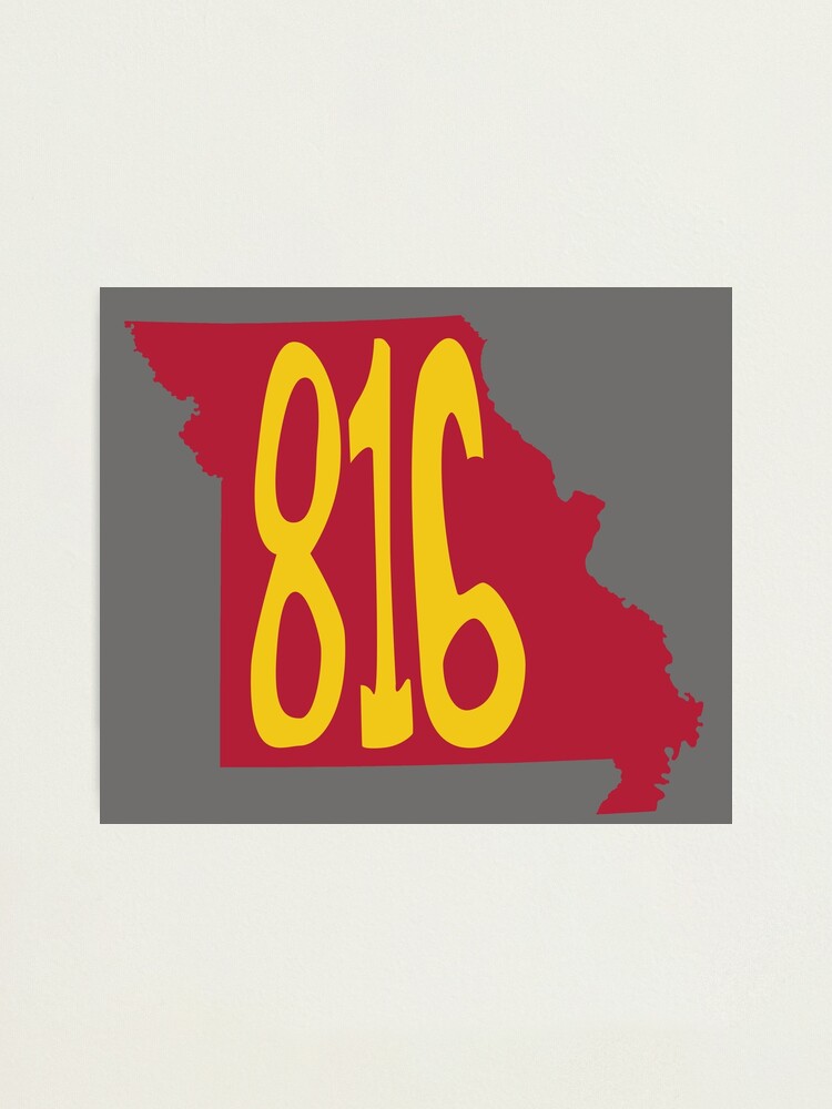 Lámina fotográfica «Dibujado a mano Missouri State 816 Código de área ...