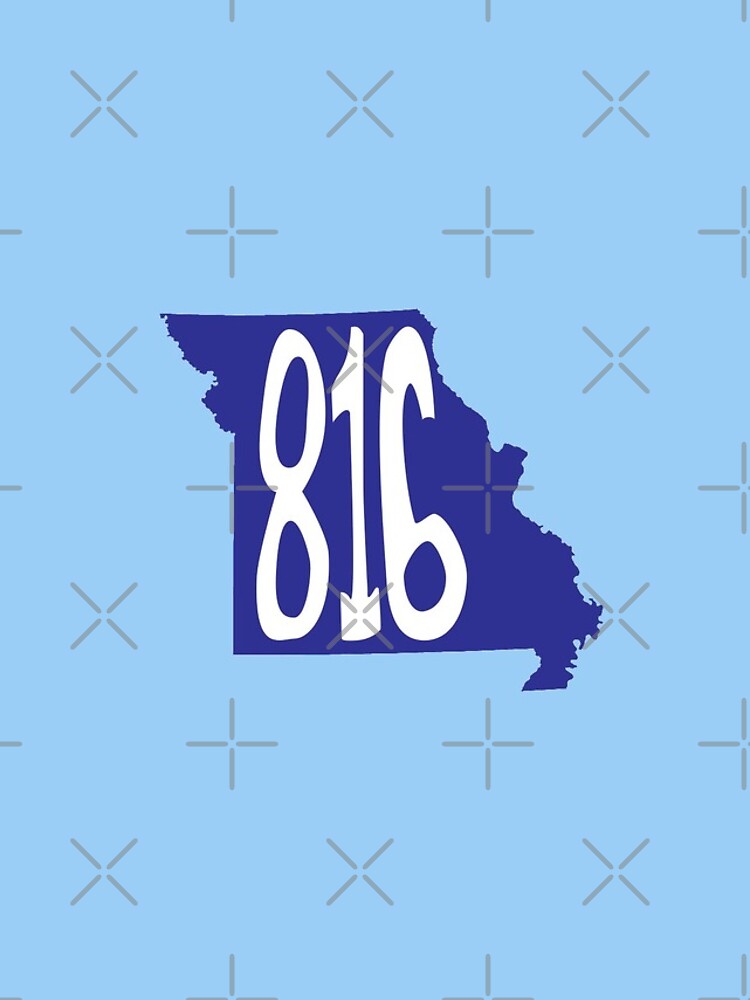 "Hand Drawn Missouri State 816 Area Code Royal Blue" iPhone Case for ...