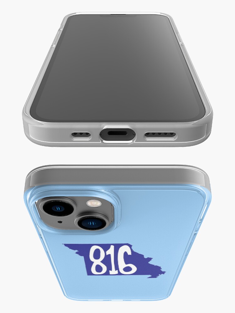 "Hand Drawn Missouri State 816 Area Code Royal Blue" iPhone Case for ...