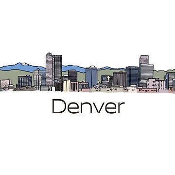 "Hand Drawn Denver Skyline" Sticker for Sale by itsrturn | Redbubble