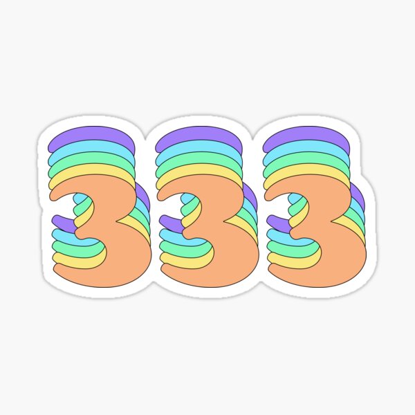 "333 angel number " Sticker for Sale by KCtheUNIVERSE | Redbubble