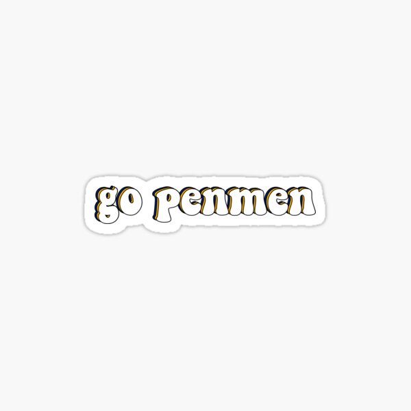 "White Triple "Go Penmen"" Sticker for Sale by magnoliastudios | Redbubble