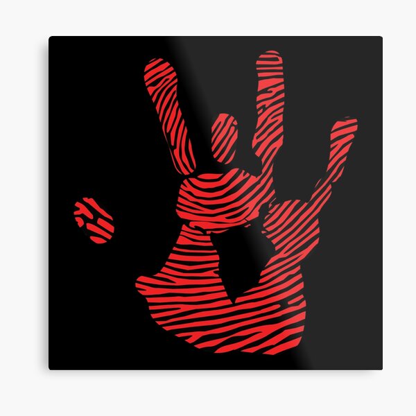 Red Handprint Metal Prints | Redbubble