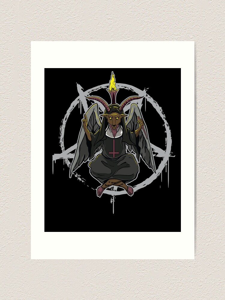 "Pentagram Goat Baphomet Satanic Hail Satan Occult " Art Print for Sale ...
