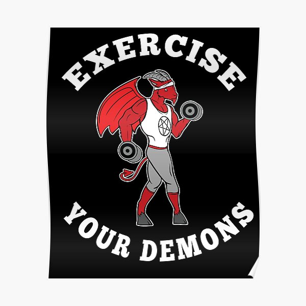 "Exercise Your Demons Satanic Baphomet Satan Occult Gift" Poster for ...