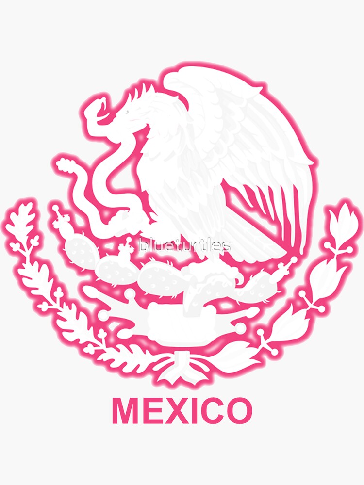 "pink MEXICO" Sticker by blueturtles | Redbubble