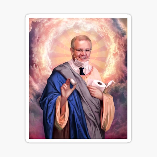 "SCOMO Saint " Sticker for Sale by altshiftpop | Redbubble