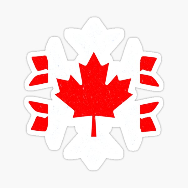 "Canada Flag Winter Snowflake Design" Sticker by ockshirts | Redbubble