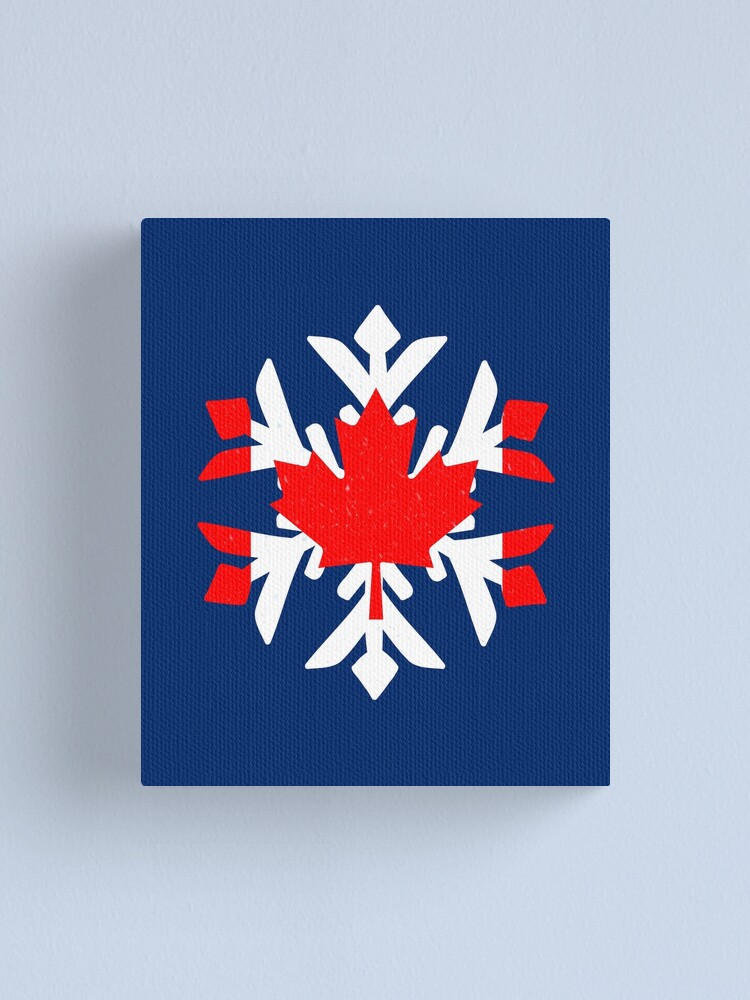 "Canada Flag Winter Snowflake Design" Canvas Print for Sale by ...