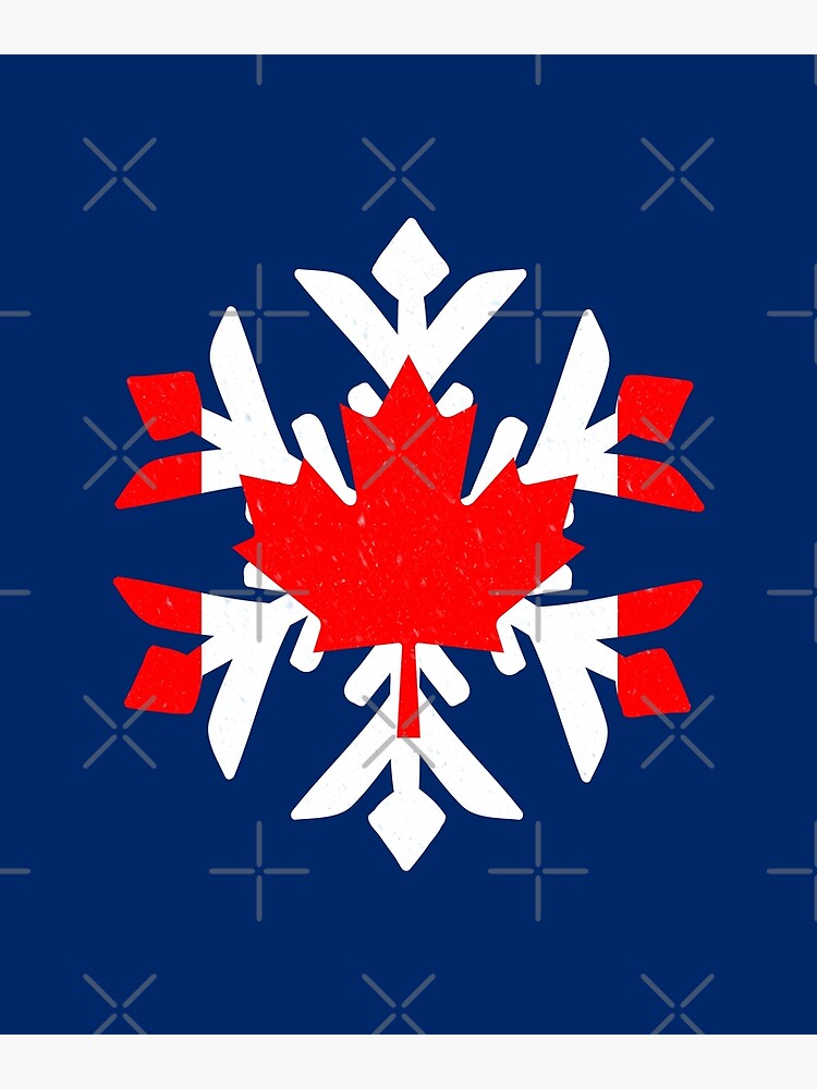 "Canada Flag Winter Snowflake Design" Canvas Print for Sale by ...