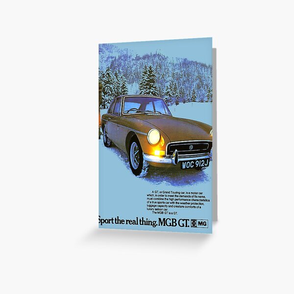 "MG MGB GT" Greeting Card for Sale by ThrowbackMotors | Redbubble