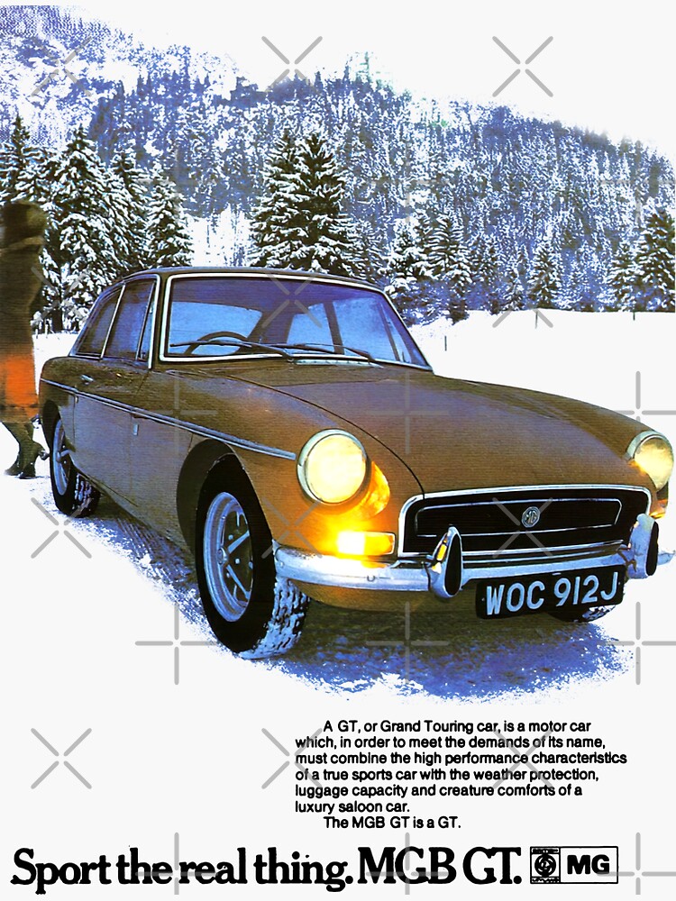 "MG MGB GT" Sticker for Sale by ThrowbackMotors | Redbubble