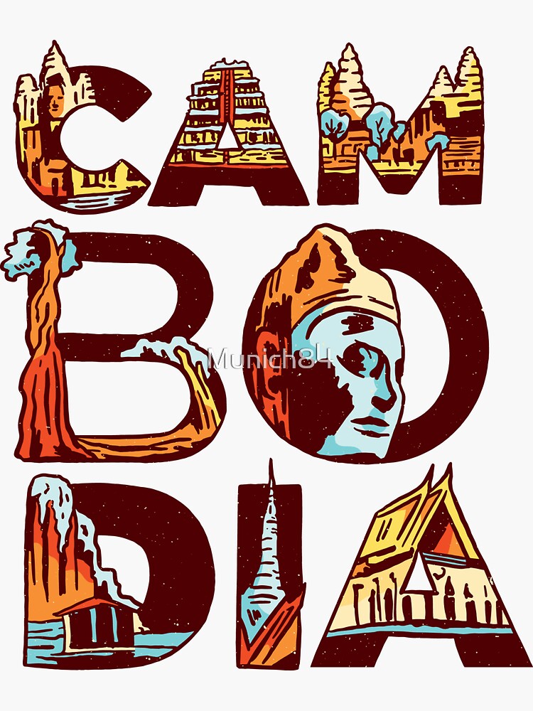 "Cambodia Angkor Wat souvenir Southeast Asia vacation" Sticker for Sale ...