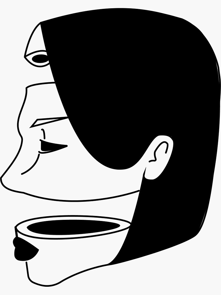 "Face Cut Drawing" Sticker by GoyaM | Redbubble