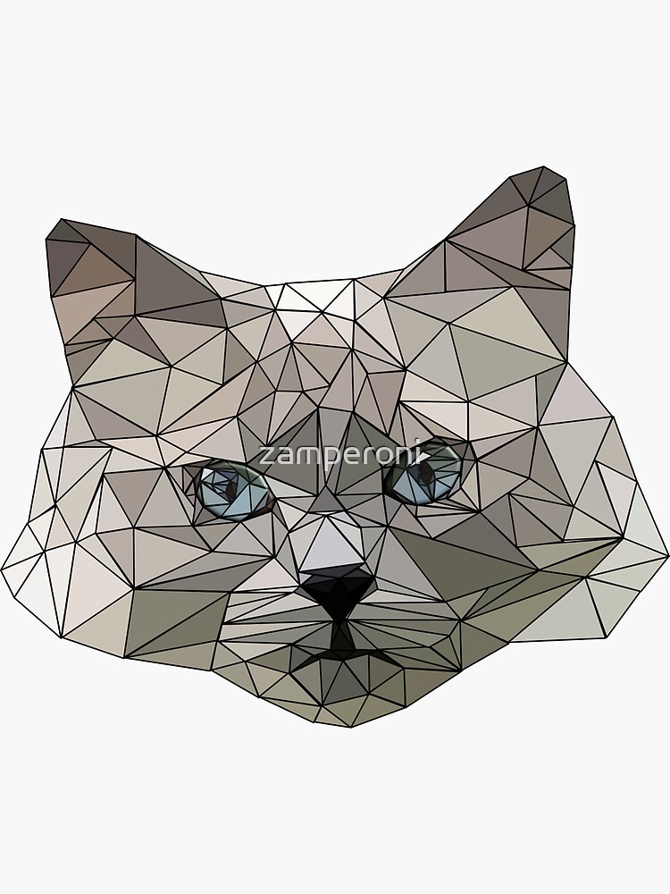 "Cat, polygon art, triangle" Sticker for Sale by zamperoni | Redbubble