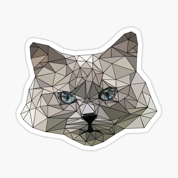 "Cat, polygon art, triangle" Sticker for Sale by zamperoni | Redbubble