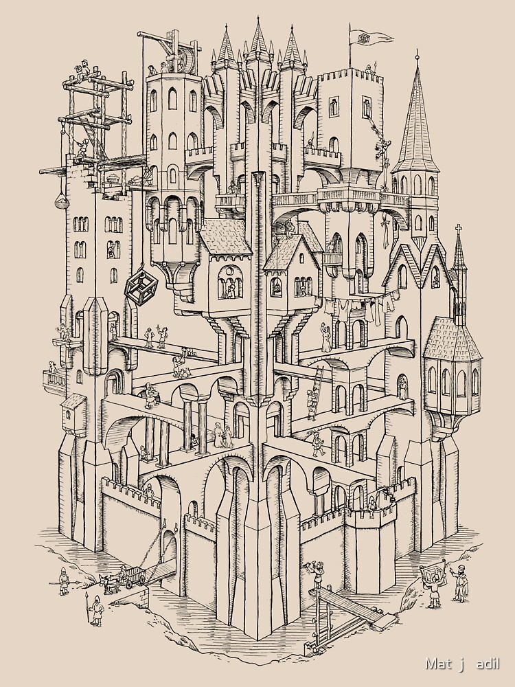 "Escher Castle" Essential T-Shirt for Sale by Matěj Čadil | Redbubble