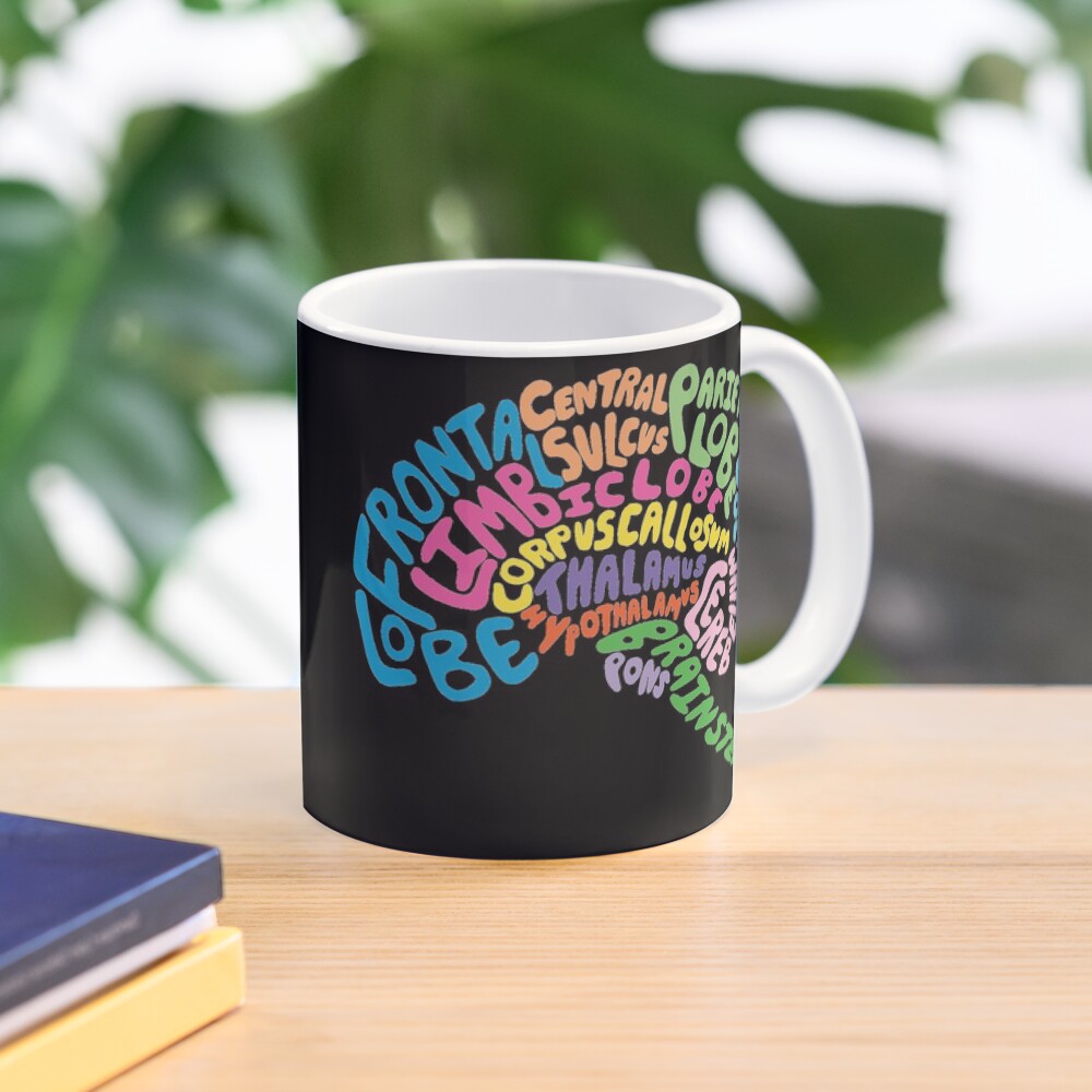 "Human Brain Anatomy using Typography" Mug by Geek-topia | Redbubble
