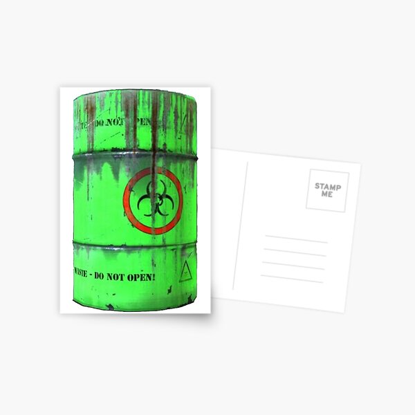 "Toxic Waste Neon Green Bucket" Postcard by GiltchHorror | Redbubble