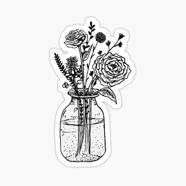 "Flower Vase" Sticker for Sale by enami | Redbubble
