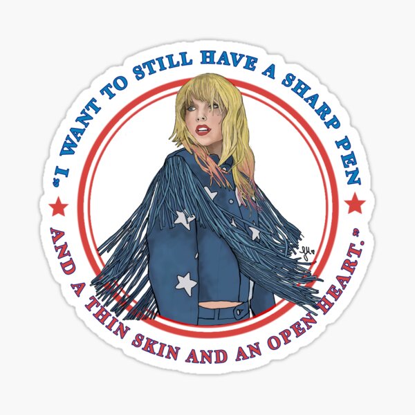 "Sharp Pen, Thin Skin, Open Heart" Sticker for Sale by hopefulgoodgirl ...