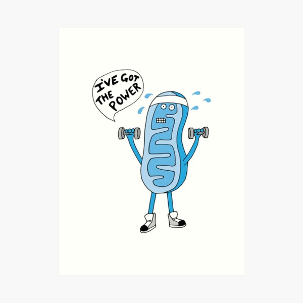 "Funny Mitochondria - I've Got The Power of Biology " Art Print for ...