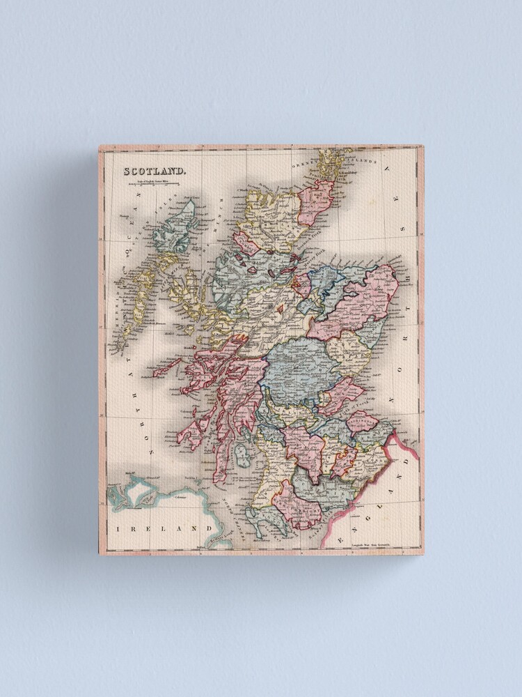 "Vintage Map of Scotland (1832)" Canvas Print by BravuraMedia | Redbubble