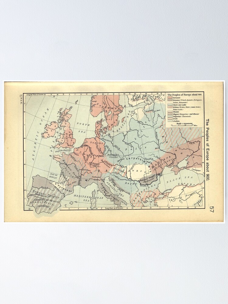 "Vintage Map of Europe (1911)" Poster by BravuraMedia | Redbubble