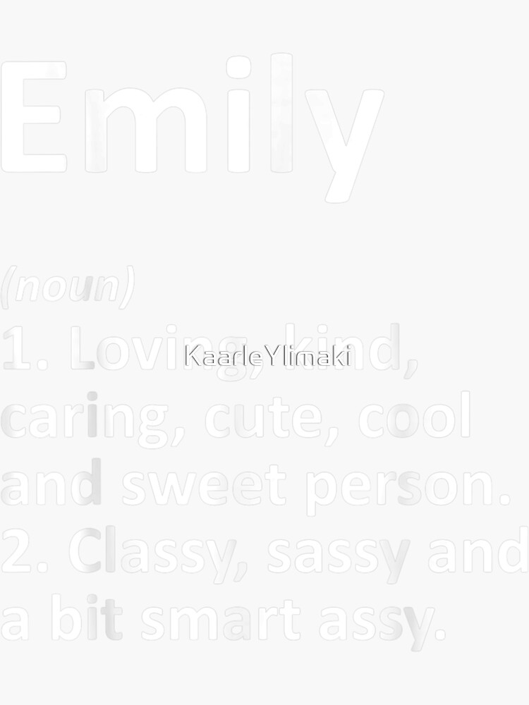 "EMILY Definition Personalized Name Funny Birthday Gift Idea" Sticker ...