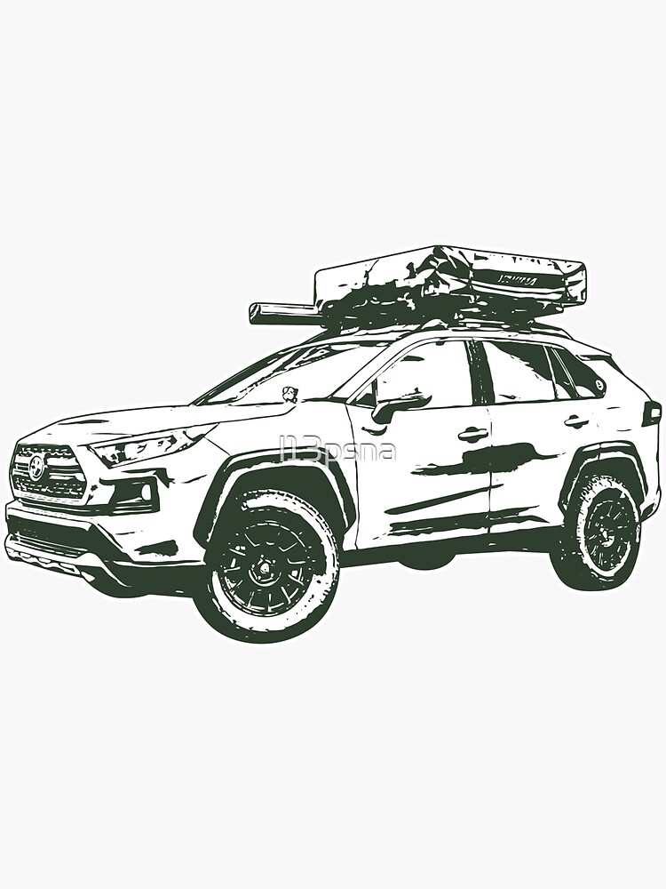 "Adventure Lifted Rav 4 Gen 5 Sketch" Sticker for Sale by l13psna ...