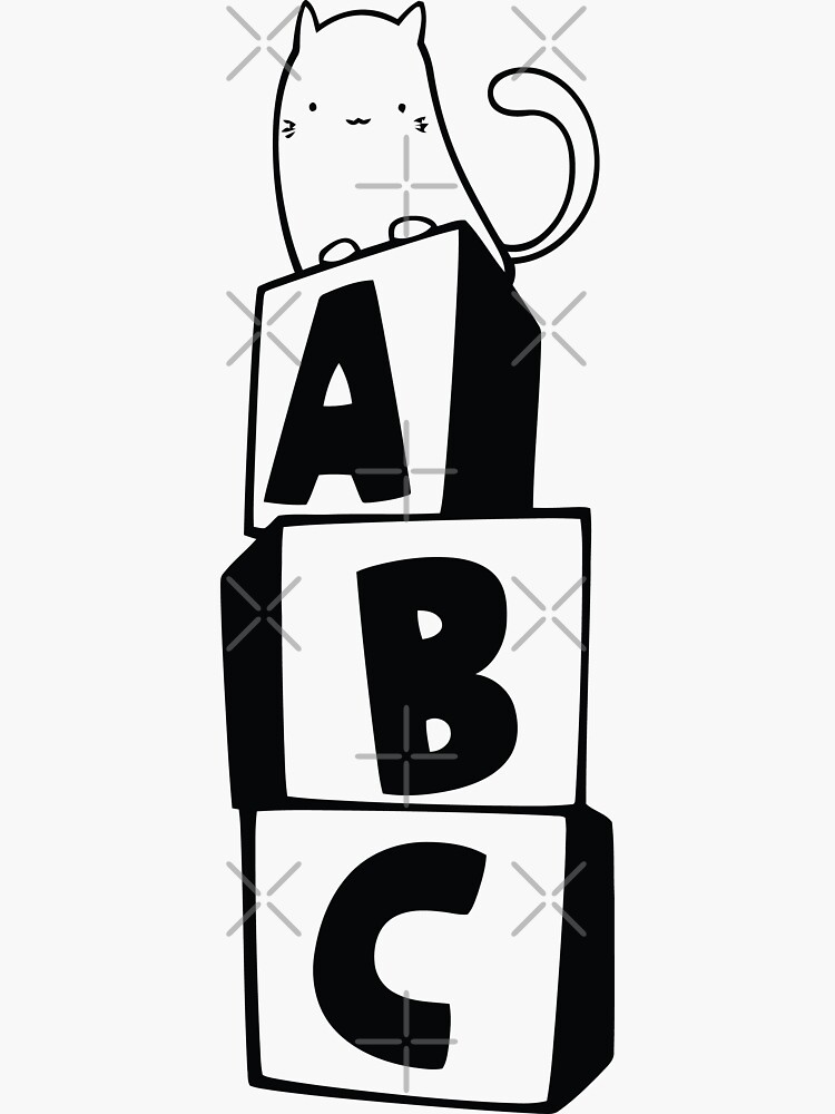 "Kawaii Cute Cat ABC - Cute gift for kids" Sticker for Sale by ...
