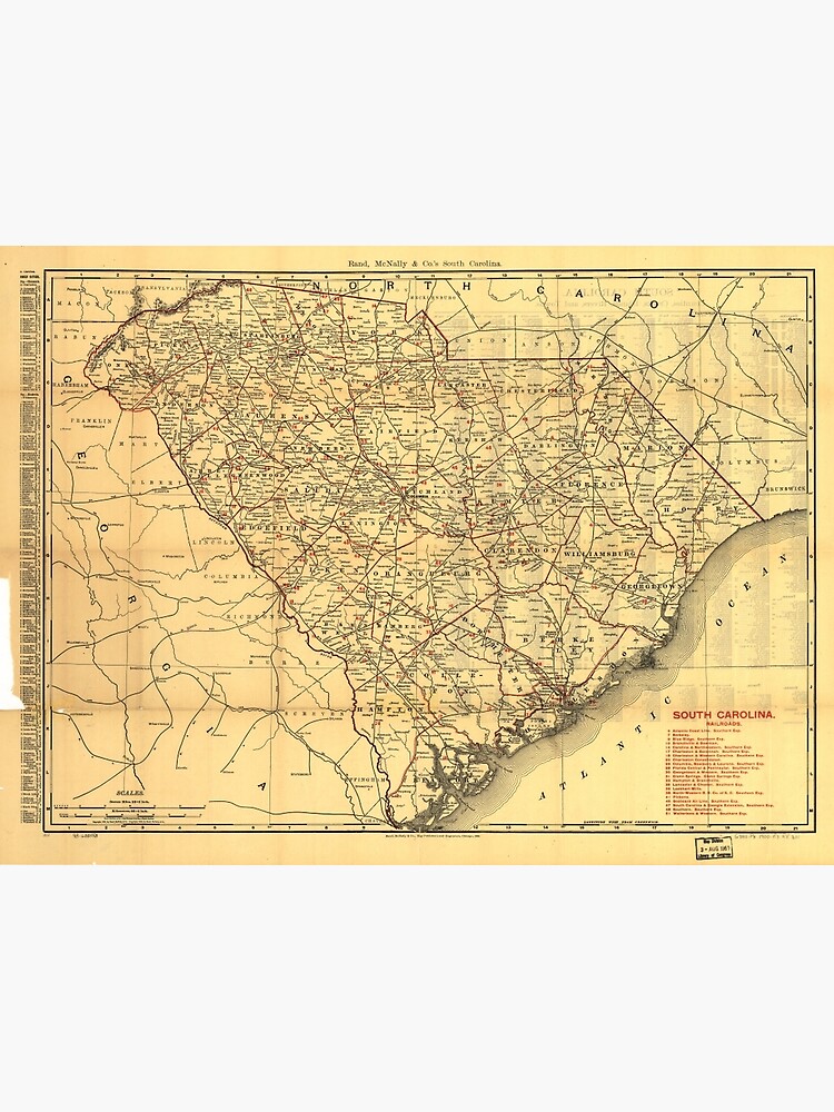 "Vintage Map of The South Carolina Railroads (1900)" Photographic Print ...