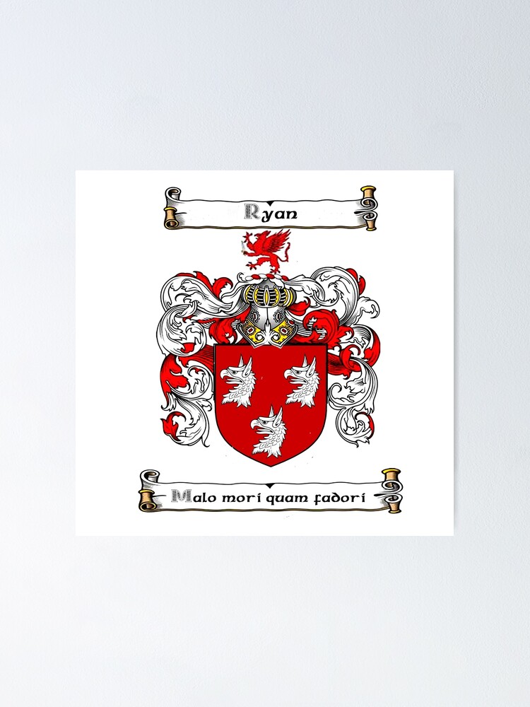 "Ryan Family Crest" Poster by Hibernia29 | Redbubble