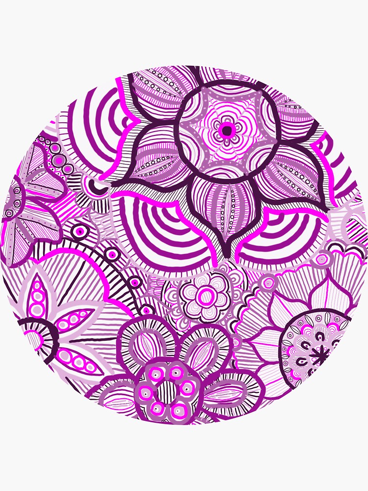 "Pink Doodle" Sticker by kdowli | Redbubble