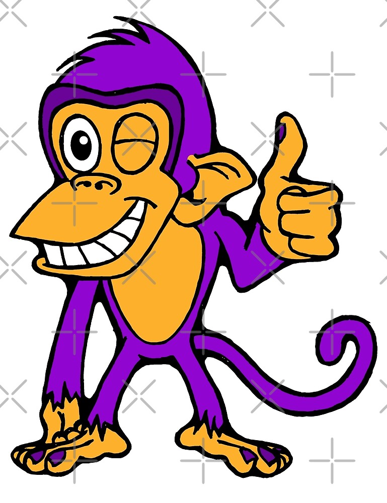 "Winking Monkey (Purple and Orange)" by M. Scott Phifer | Redbubble